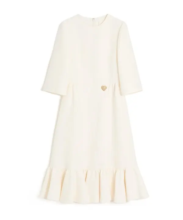 Valentino Garavani Crepe Couture Midi Dress With Ruffled Hem - Ivory