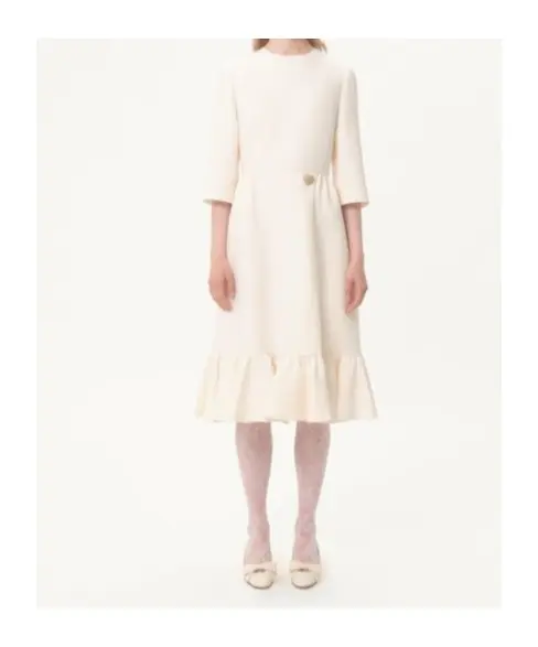 Valentino Garavani Crepe Couture Midi Dress With Ruffled Hem