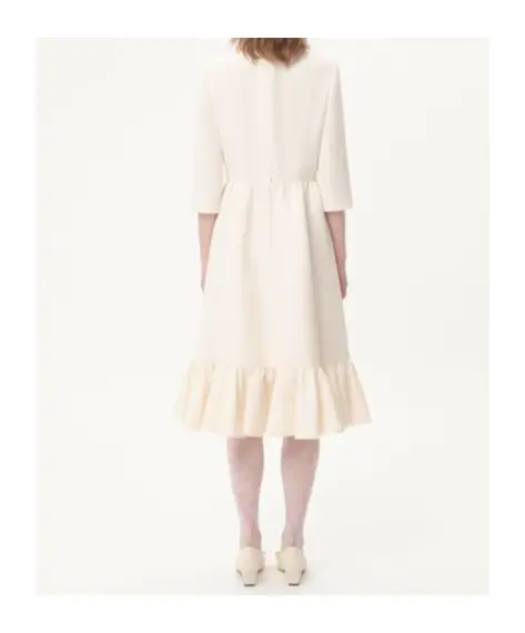 Valentino Garavani Crepe Couture Midi Dress With Ruffled Hem