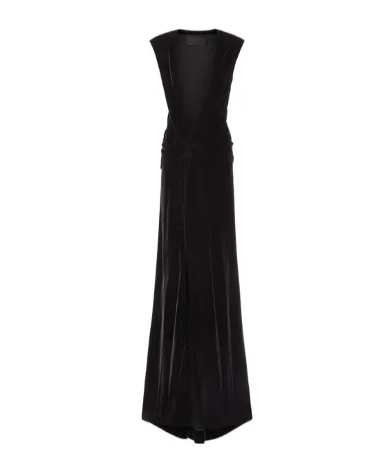 Valentino Garavani Sleeveless Velvet Gown With Deep V-neck And Side Slits