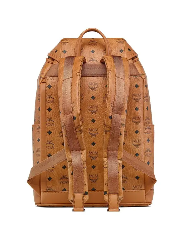 Mcm Monogram Printed Buckled Backpack