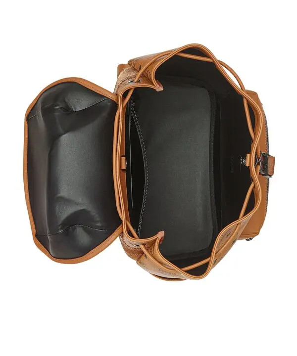 Mcm Monogram Printed Buckled Backpack