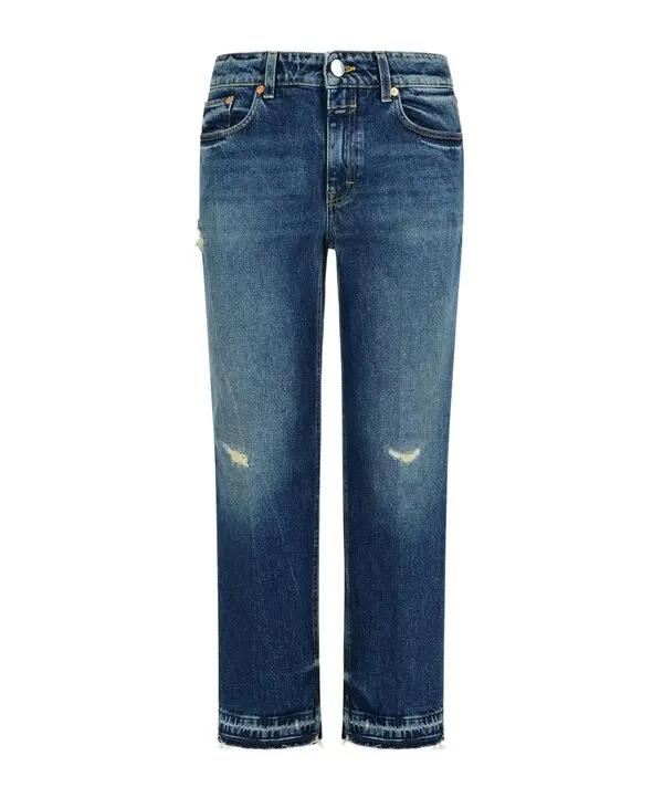 Closed Distressed Straight-leg Jeans - Blue