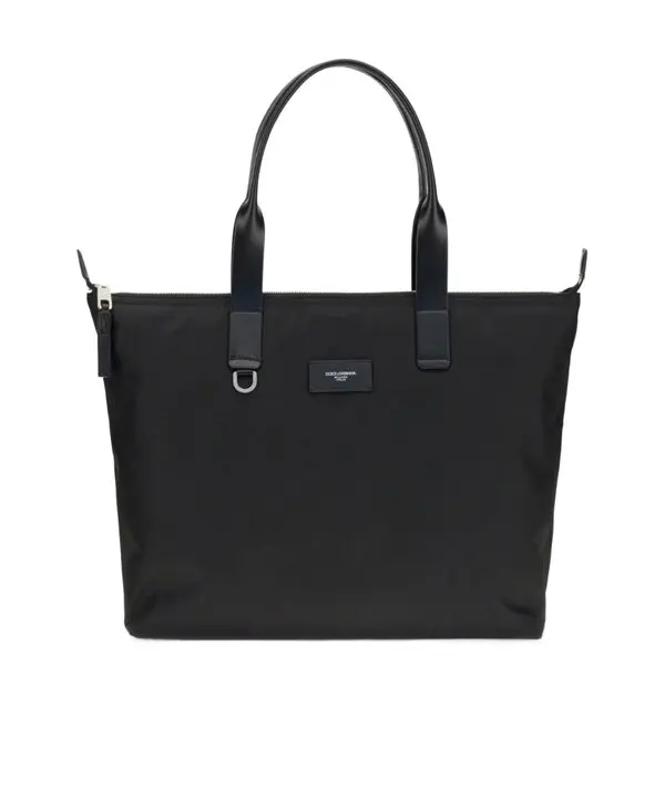 Dolce & Gabbana Logo Plaque Tote Bag - Black
