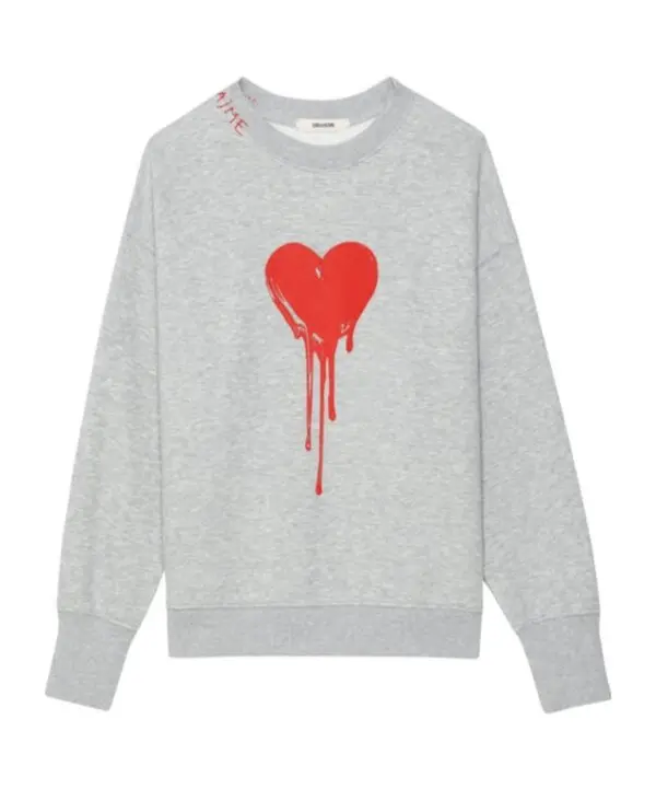 Zadig&Voltaire Heart Graphic Knit Sweater - Grey