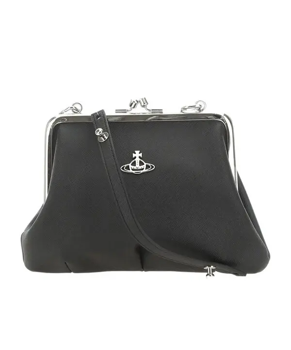 VIVIENNE WESTWOOD Orb Plaque Chain-linked Clutch Bag - Black