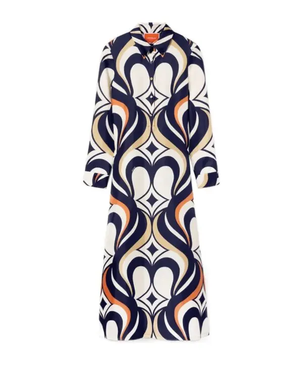 La DoubleJ Printed Shirt Dress - White