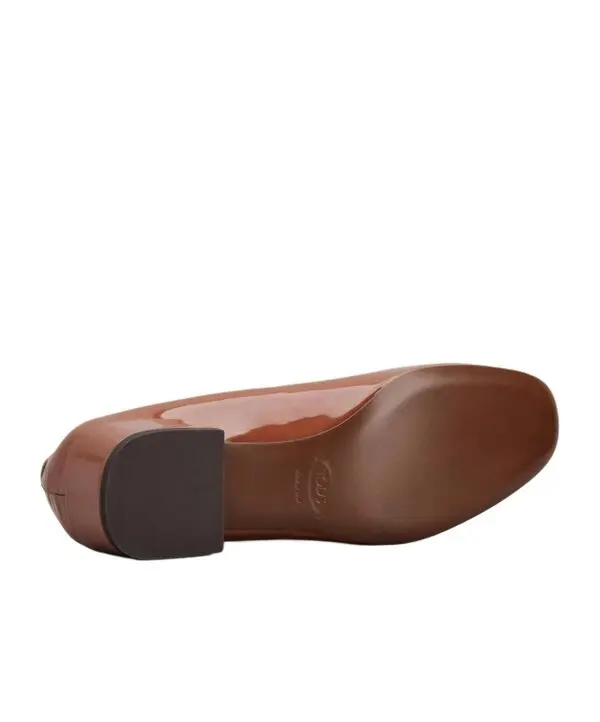 TOD'S 40mm Leather Mary Jane Pumps With Adjustable Buckle - Brown