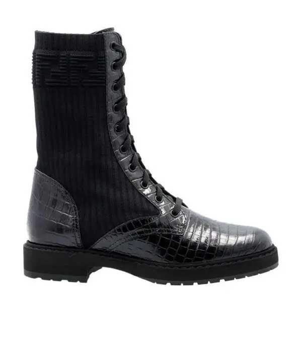 Fendi Multi-panel Lace-up Boots