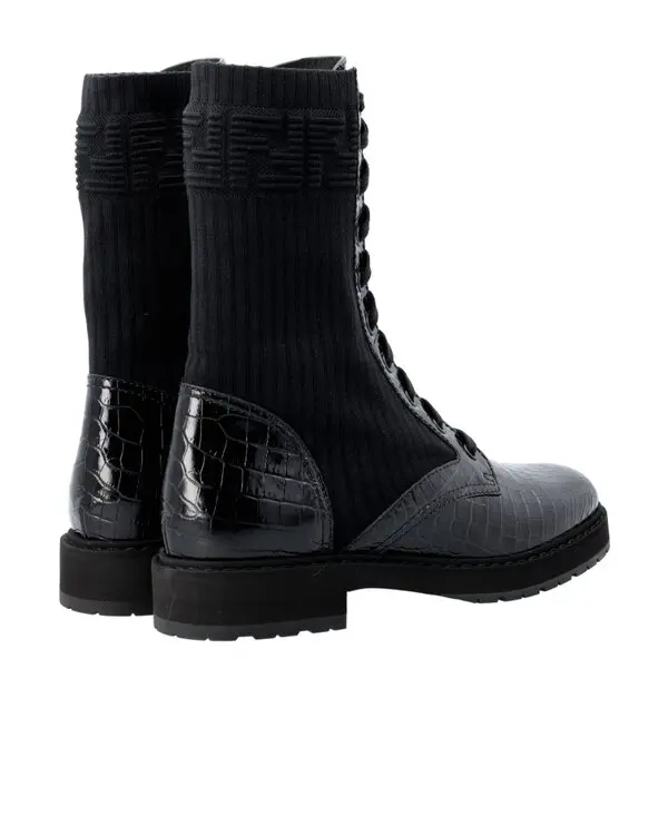 Fendi Multi-panel Lace-up Boots