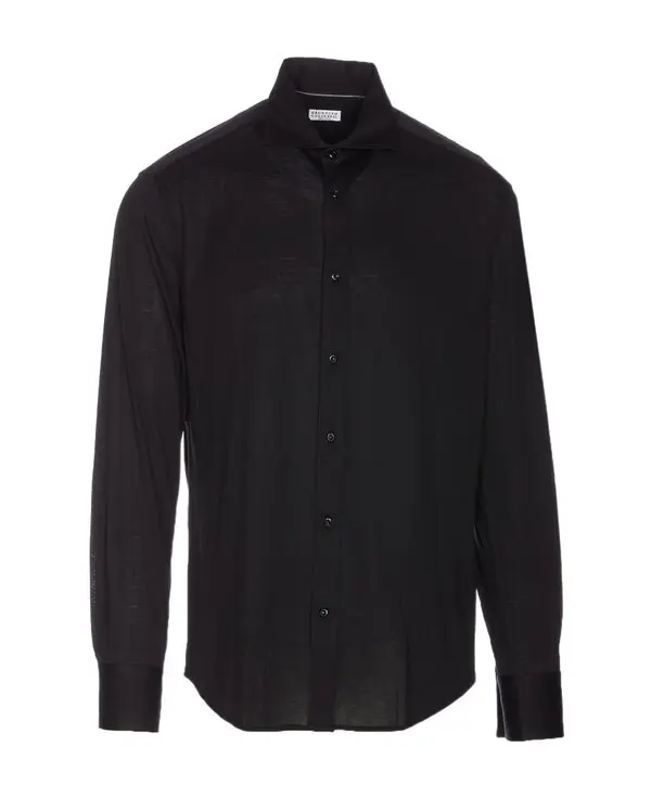 Brunello Cucinelli Button-up Long-sleeved Shirt - Black