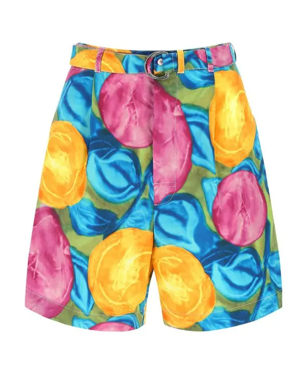 Marni All-over Printed Bermuda Shorts With Buckle Waist