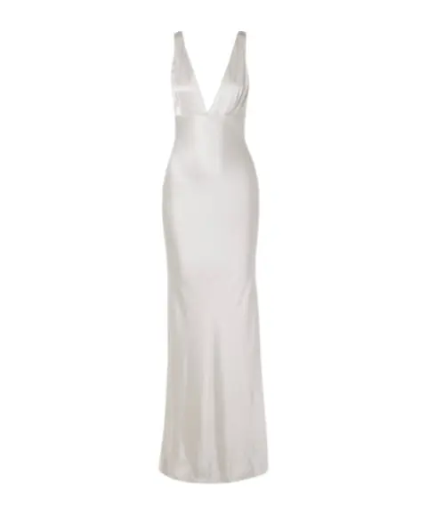 NILI LOTAN Bionca Silk Satin Dress - White