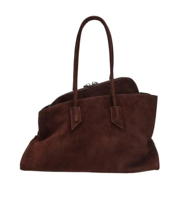 Attico The La Passeggiata M Suede Shoulder Bag - Brown