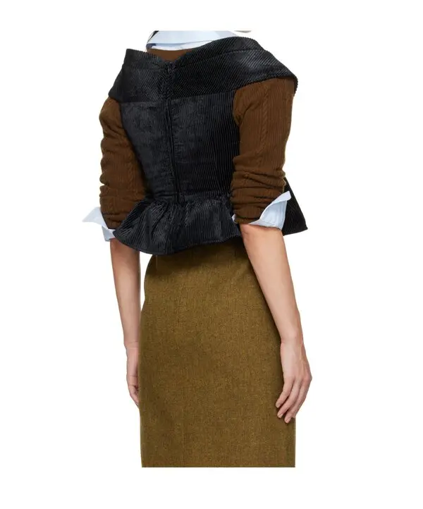 SHUSHU/TONG Black Three-dimensional Pleated Top