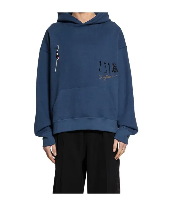 SONG FOR THE MUTE Hooded Sweatshirt With Embellished Detailing