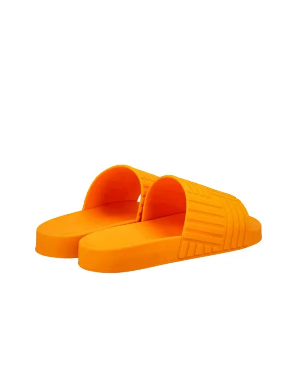 Bottega Veneta Embossed Open-toe Slides - Orange