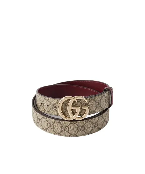 Gucci Gg Marmont Wide Reversible Belt - Nude