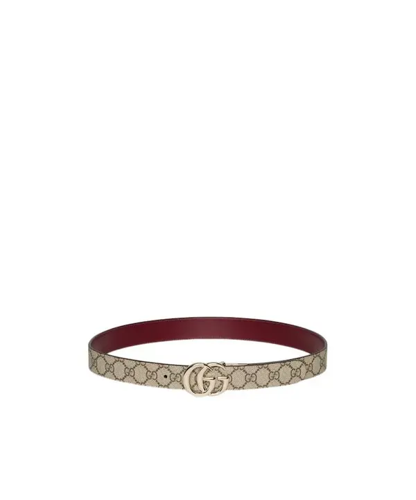 Gucci Gg Marmont Wide Reversible Belt - Nude