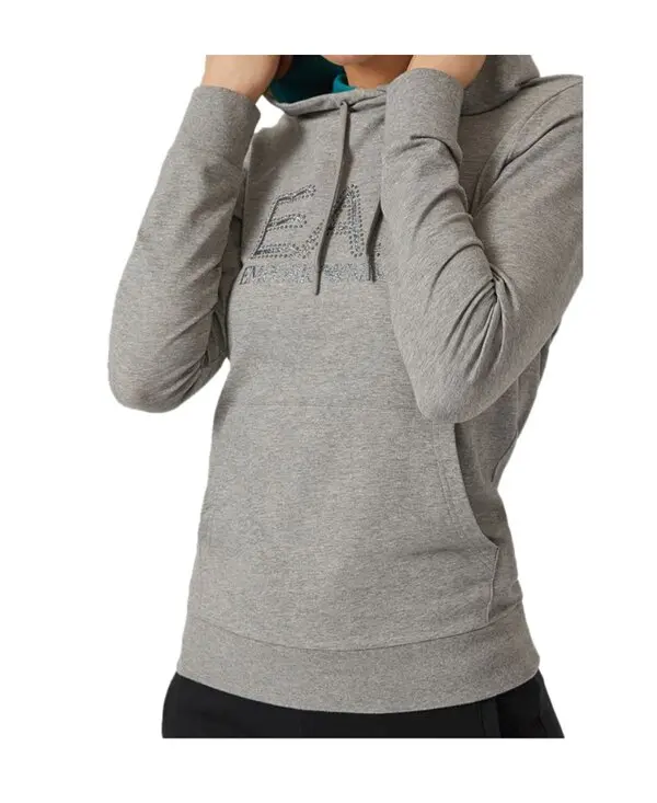 Emporio Armani Long-sleeved Hoodie With Rib Details - Gray