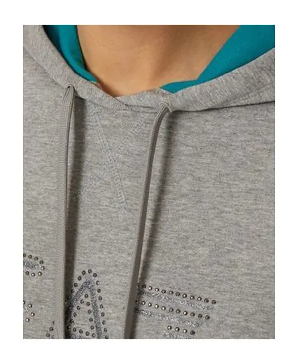 Emporio Armani Long-sleeved Hoodie With Rib Details - Gray
