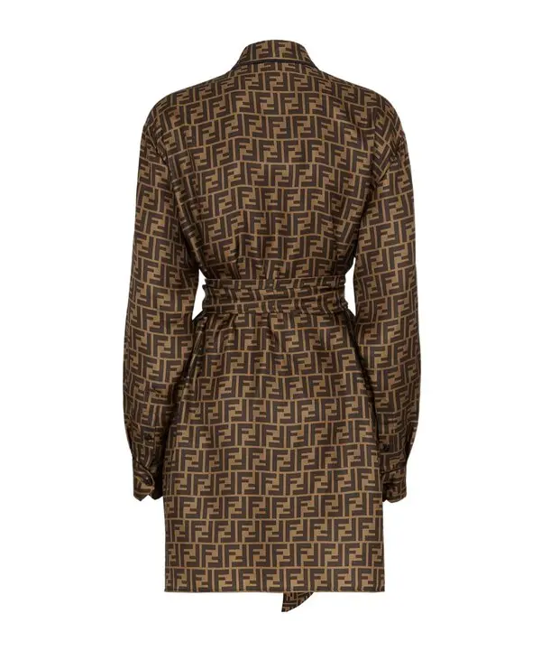 Fendi Ff Motif Belted Shirt Dress