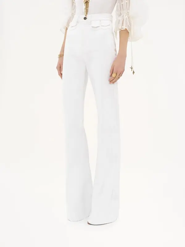 Chloé High-waisted Flared Jeans - White
