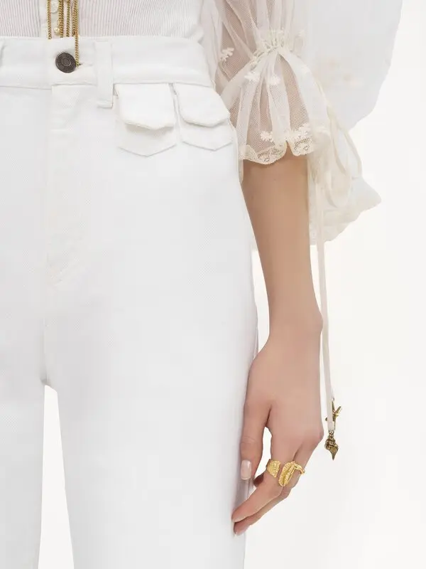 Chloé High-waisted Flared Jeans - White