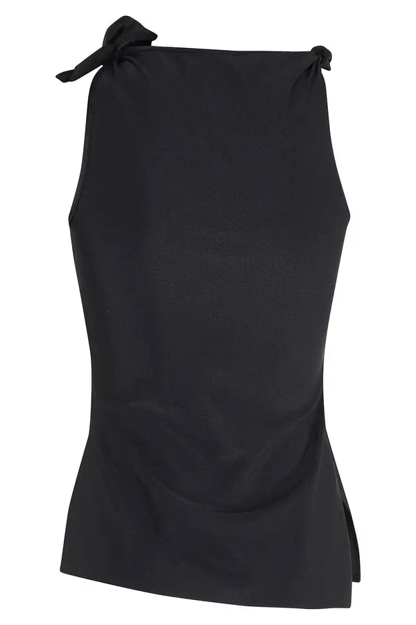 Coperni Sleeveless Asymmetrical Top With Bow Detail - Black