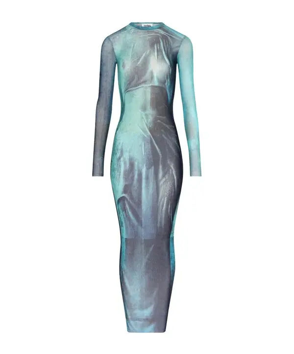 JEAN PAUL GAULTIER Long Sleeve Printed Maxi Dress