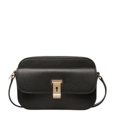 Bally Lock Me Small Grained Leather Crossbody Bag
