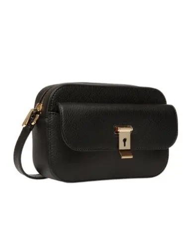 Bally Lock Me Small Grained Leather Crossbody Bag
