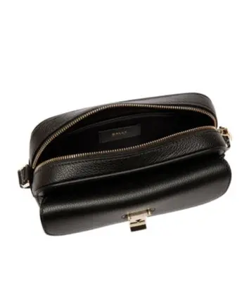 Bally Lock Me Small Grained Leather Crossbody Bag