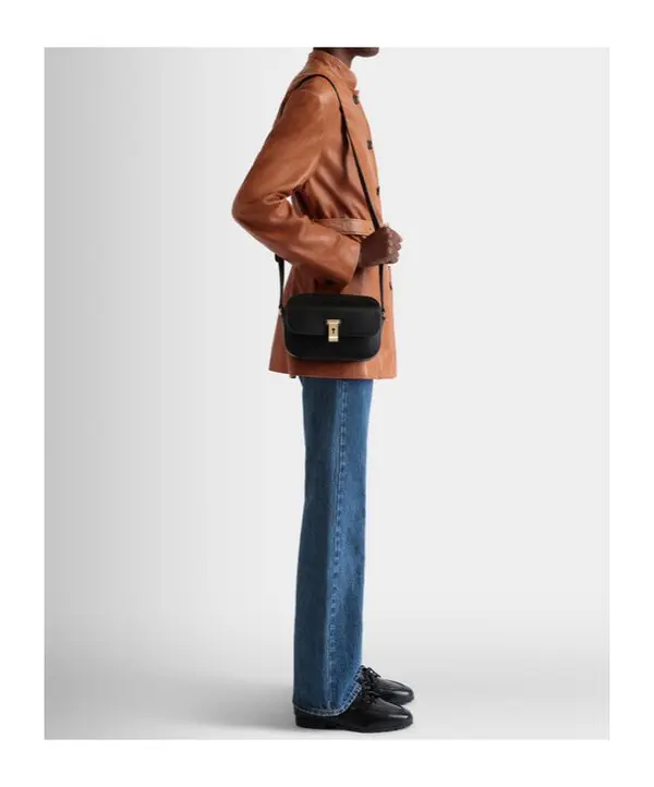 Bally Lock Me Small Grained Leather Crossbody Bag