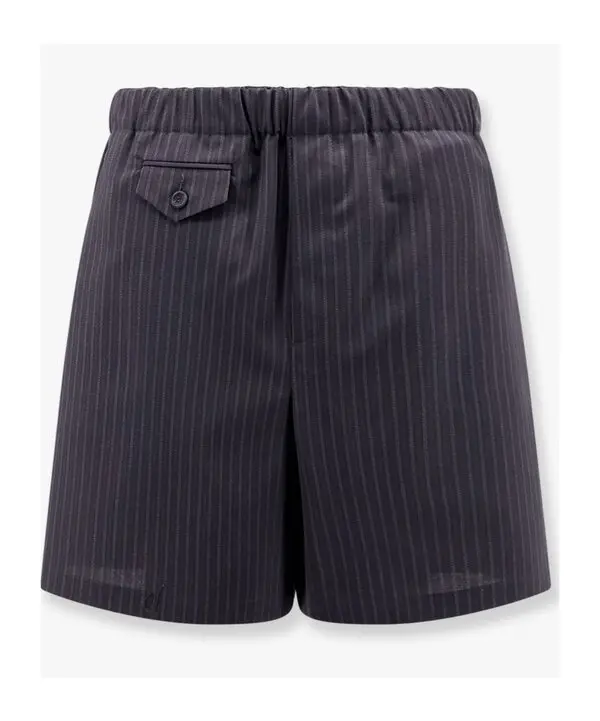 Dior Striped Wool Bermuda Shorts With Elasticated Waist