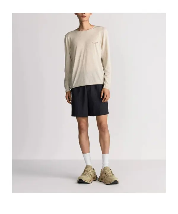 Dior Striped Wool Bermuda Shorts With Elasticated Waist
