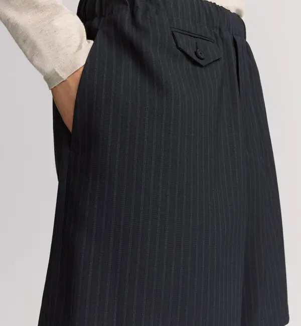 Dior Striped Wool Bermuda Shorts With Elasticated Waist