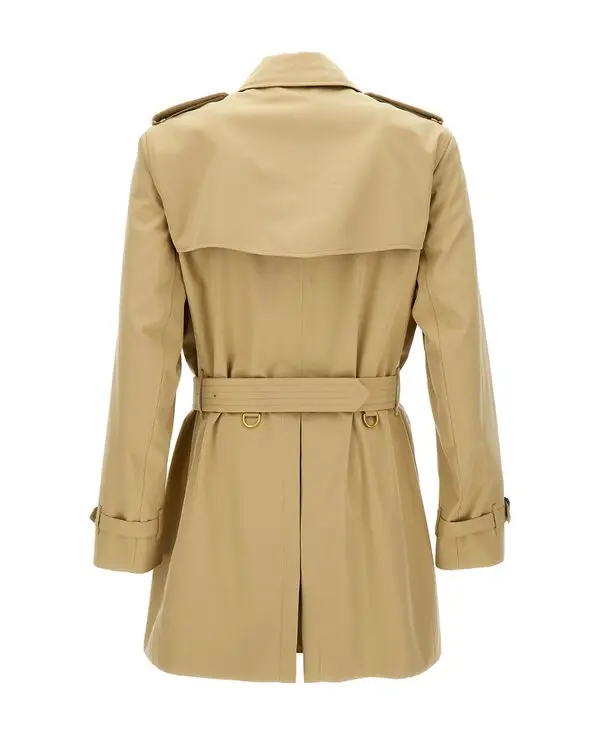Burberry Heritage Kensington Double Breasted Belted Trench Coat - Nude
