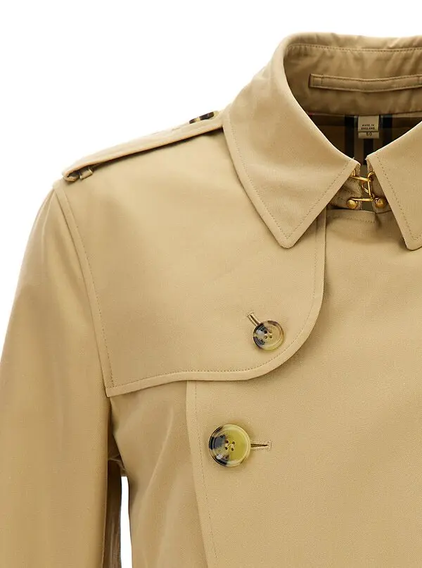 Burberry Heritage Kensington Double Breasted Belted Trench Coat - Nude