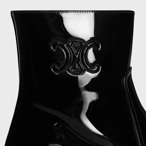 Celine Les Bottes Triomphe Zipped Boot In Patent Calfskin
