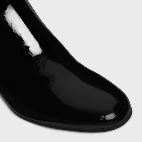 Celine Les Bottes Triomphe Zipped Boot In Patent Calfskin