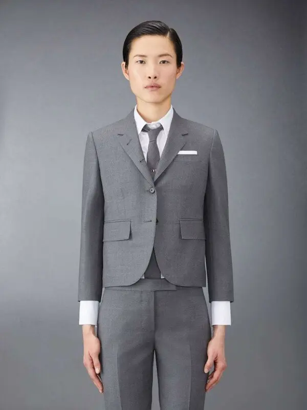 Thom Browne Single-breasted Trapezoidal Lapel Blazer - Grey