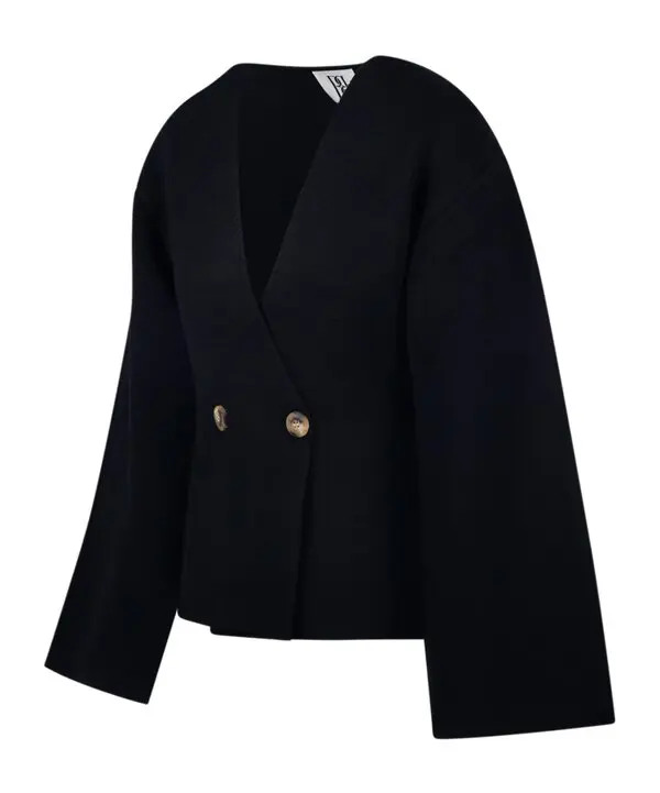 BY MALENE BIRGER Double-breasted Knitted Cardigan - Black