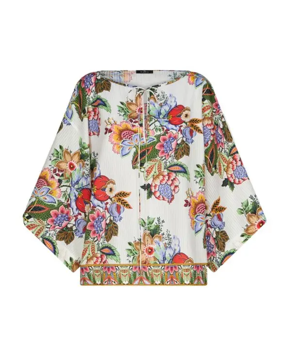 Etro Floral Printed Top With Rope Detailing