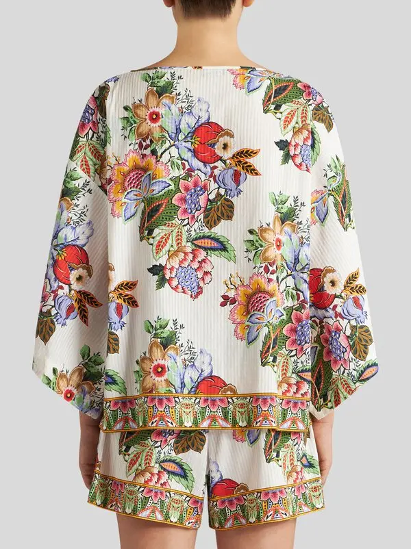 Etro Floral Printed Top With Rope Detailing