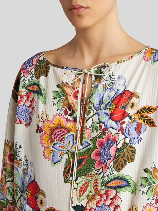 Etro Floral Printed Top With Rope Detailing