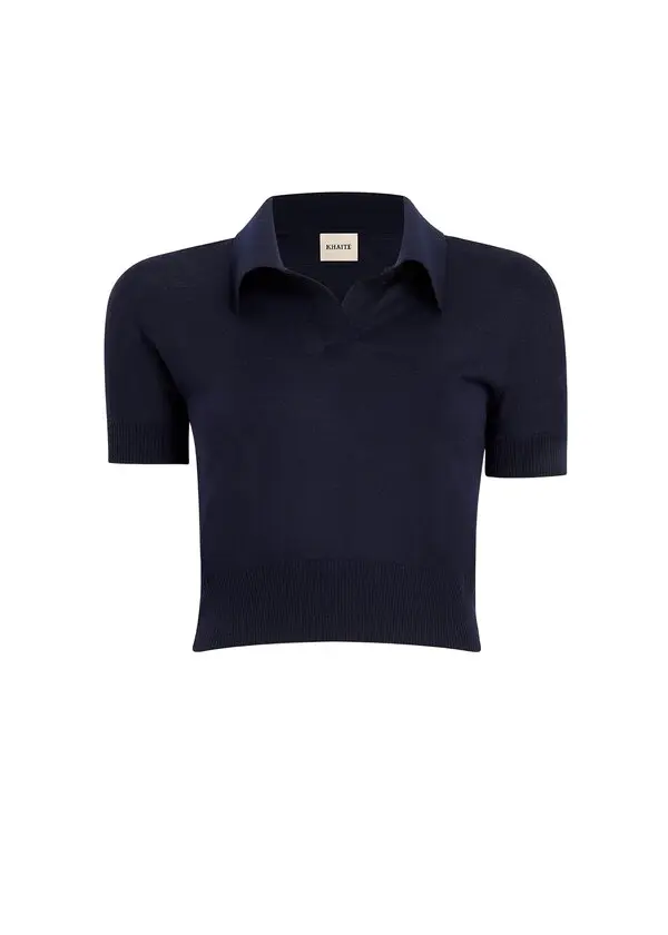 Khaite Morgane Ribbed Knit Top - Midnight