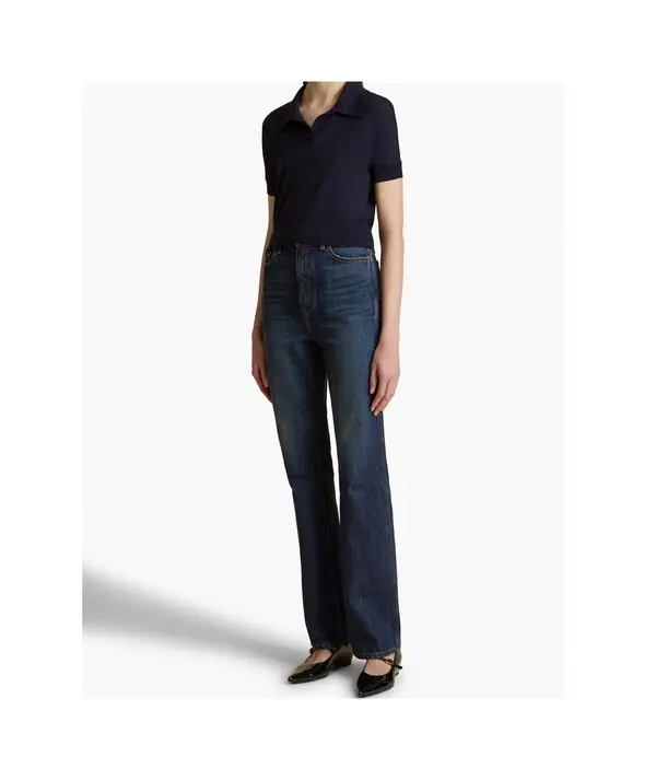 Khaite Morgane Ribbed Knit Top - Midnight