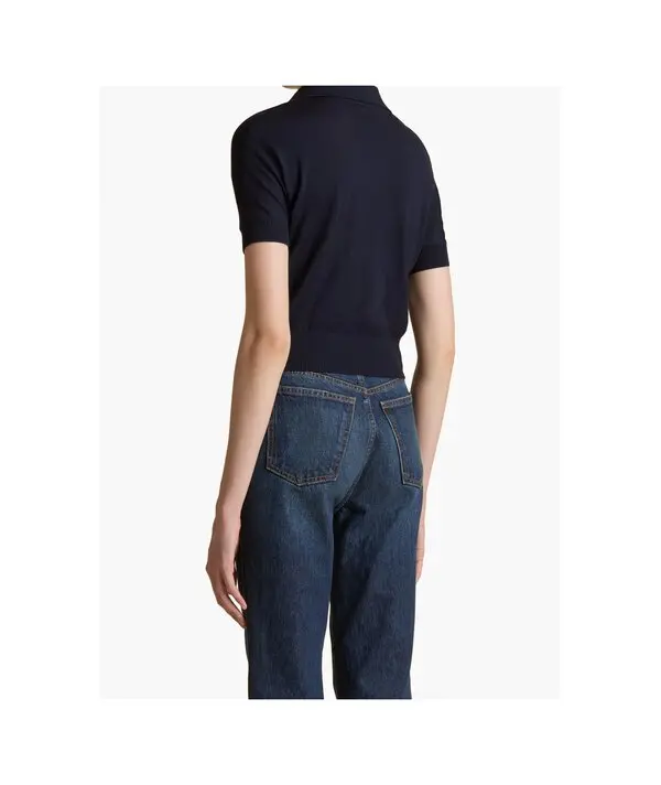 Khaite Morgane Ribbed Knit Top - Midnight