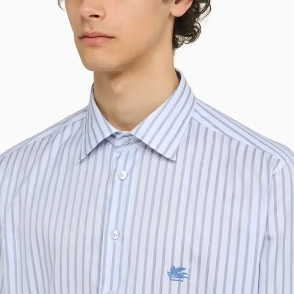 Etro Pegaso Embroidered Striped Shirt